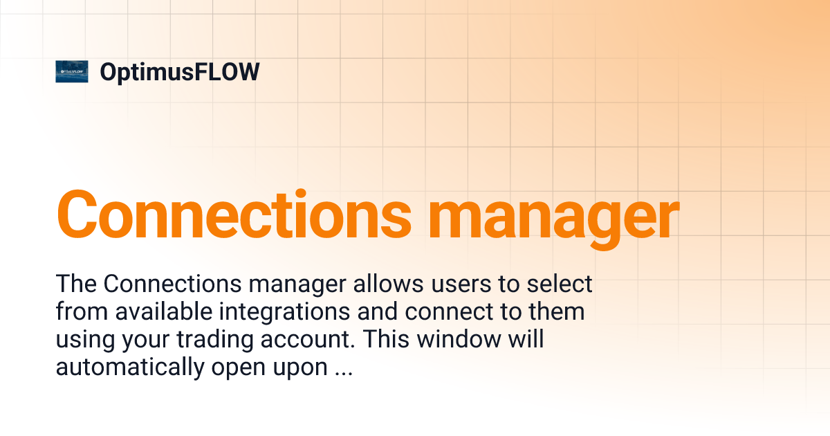 Connections manager | OptimusFLOW
